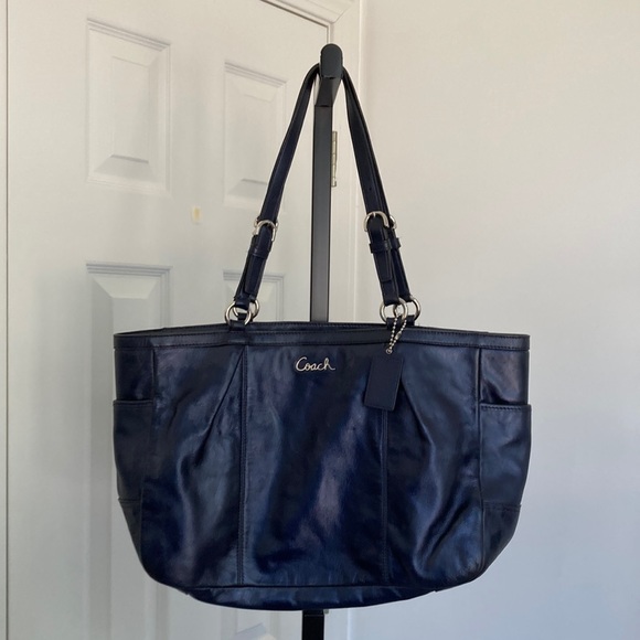 Coach | Bags | Navy Blue Coach Bag With Grey Interior | Poshmark